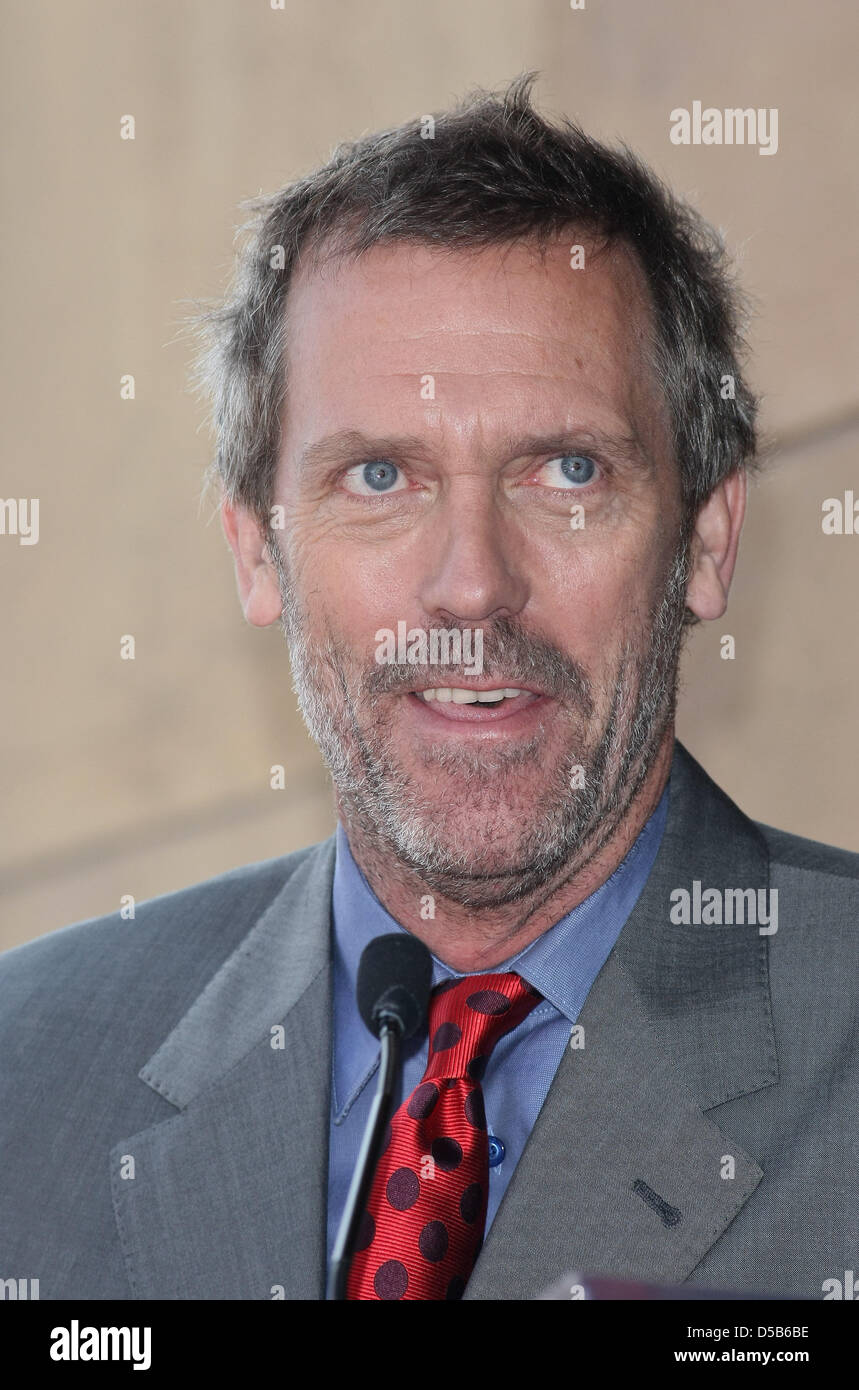 British actor Hugh Laurie attends the ceremony of Emma Thompson's new ...