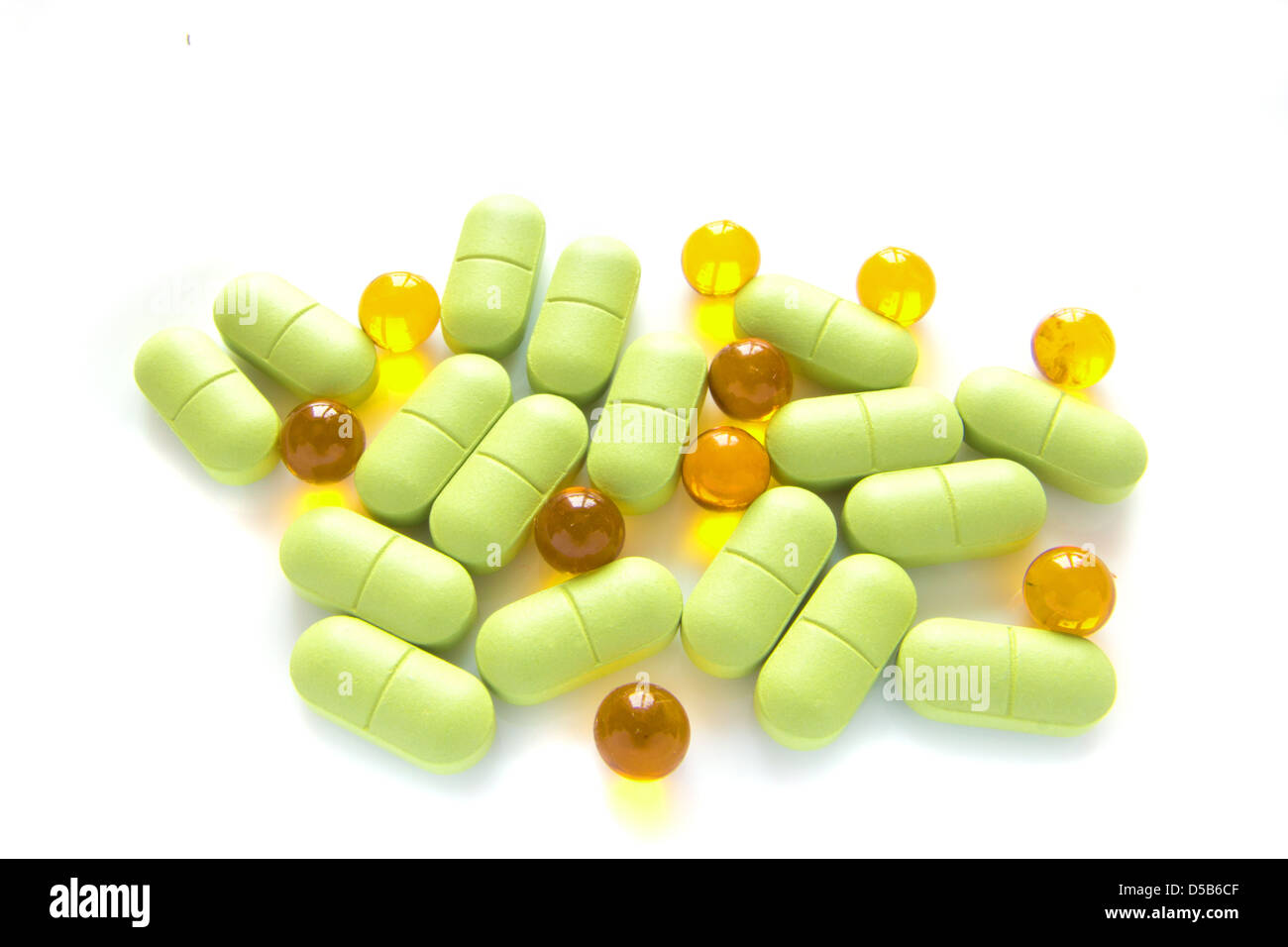 Pile of different pills, capsules, tablets isolated on white background ...