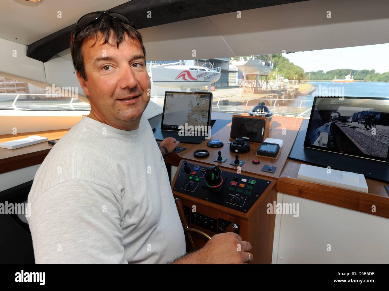 Steffen Mueller, managing director of Knierim shipyards and captian of ...