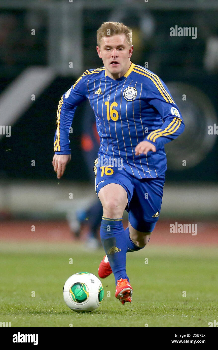 Genrikh Shmidtgal of Kazakhstan plays the ball during the FIFA World ...