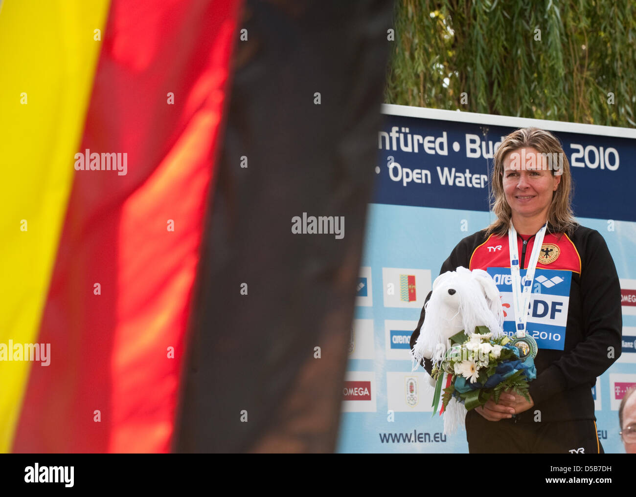 Germany's Angela Maurer smiles with her silver medal after the 25km ...