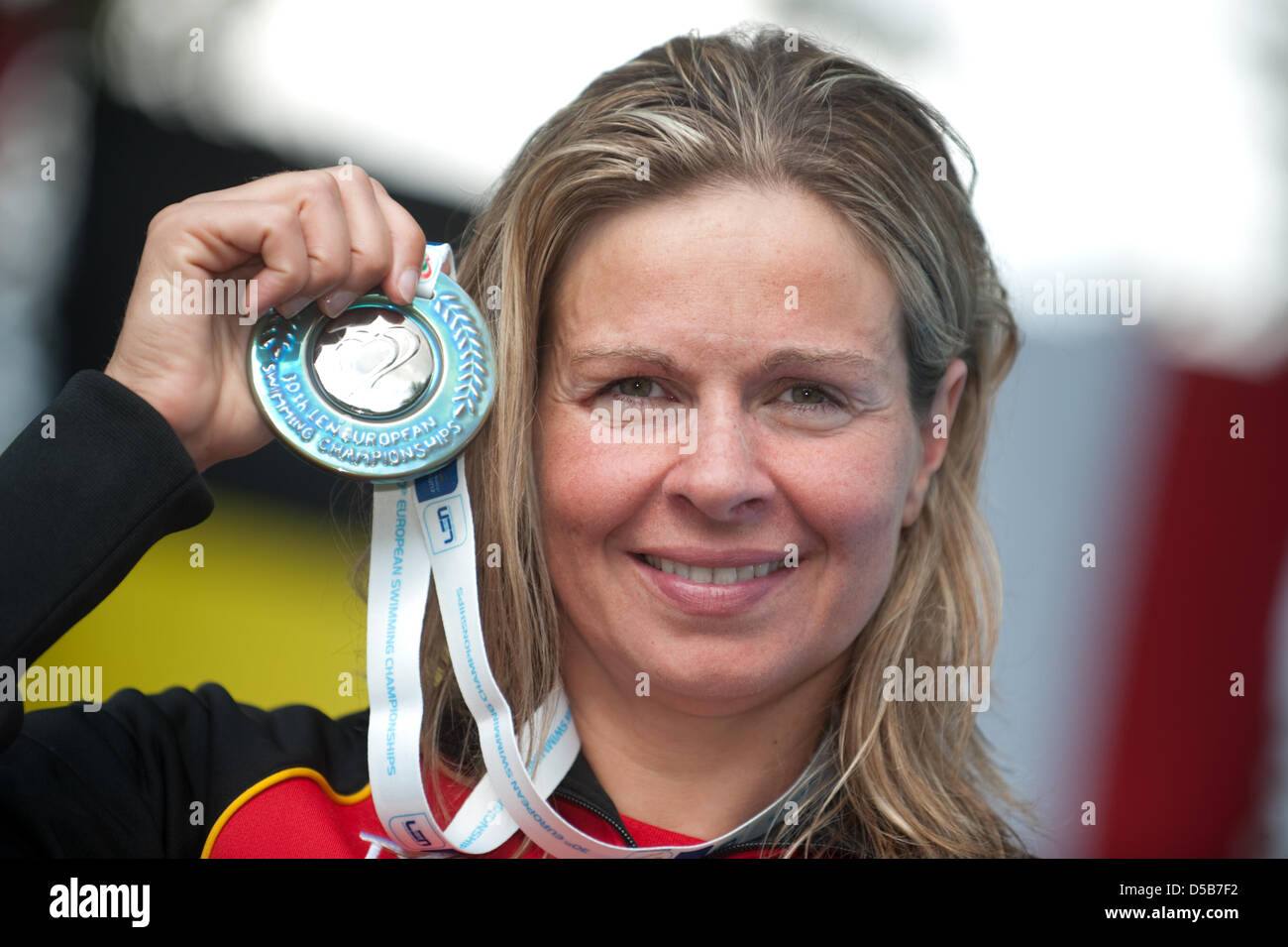 Germany's Angela Maurer smiles with her silver medal after the 25km ...
