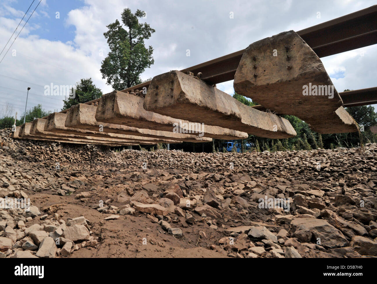 Railroad tracks are washed out after floods devastated Chemnitz ...