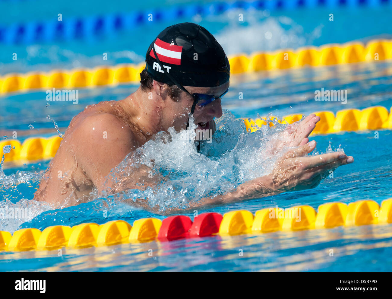 Austrian swimmer Markus Rogan swims in a trial run for the men's 200m ...