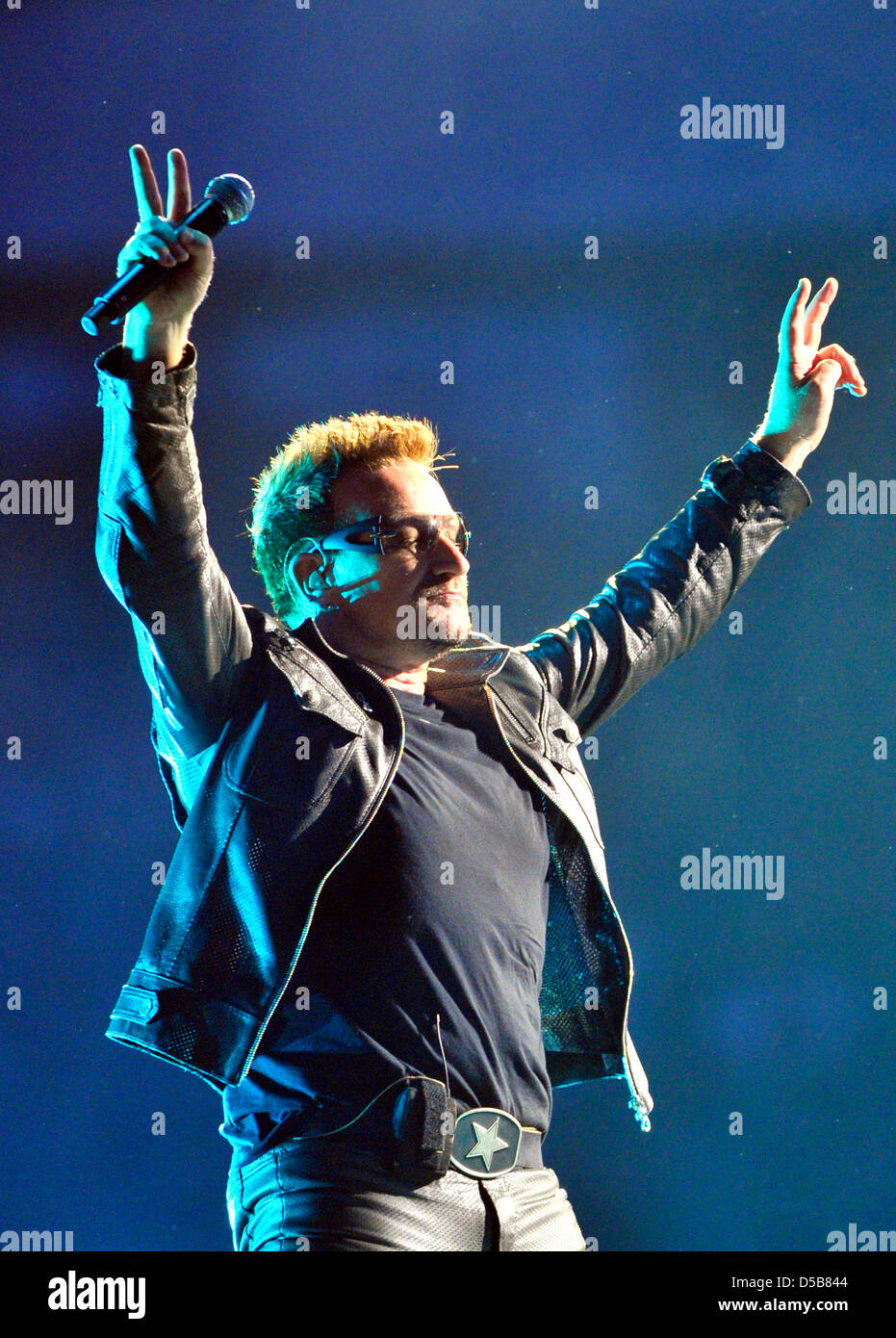 The Irish band U2 gives a concert in the Commerzbank Arena in Frankfurt ...