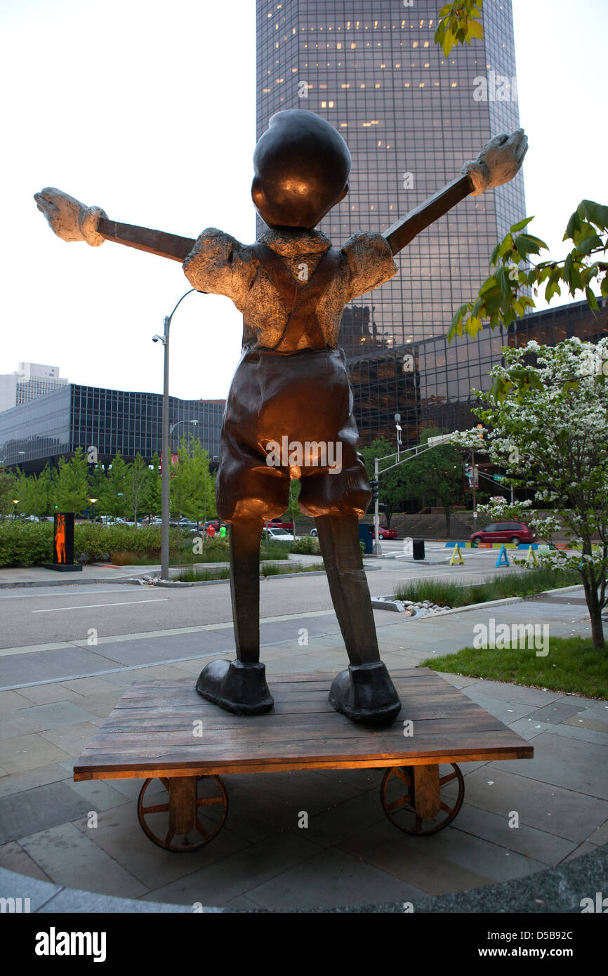 A Pinocchio statue in the Citygarden, St Louis, Missouri, USA Stock ...