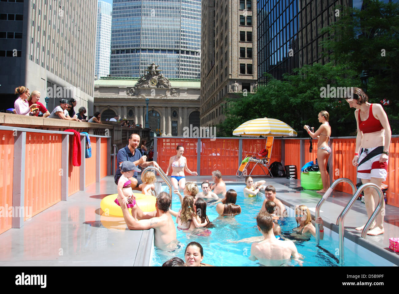 People enjoy a refreshing swim in the 'Dumpster Pool' at Park Avenue in ...