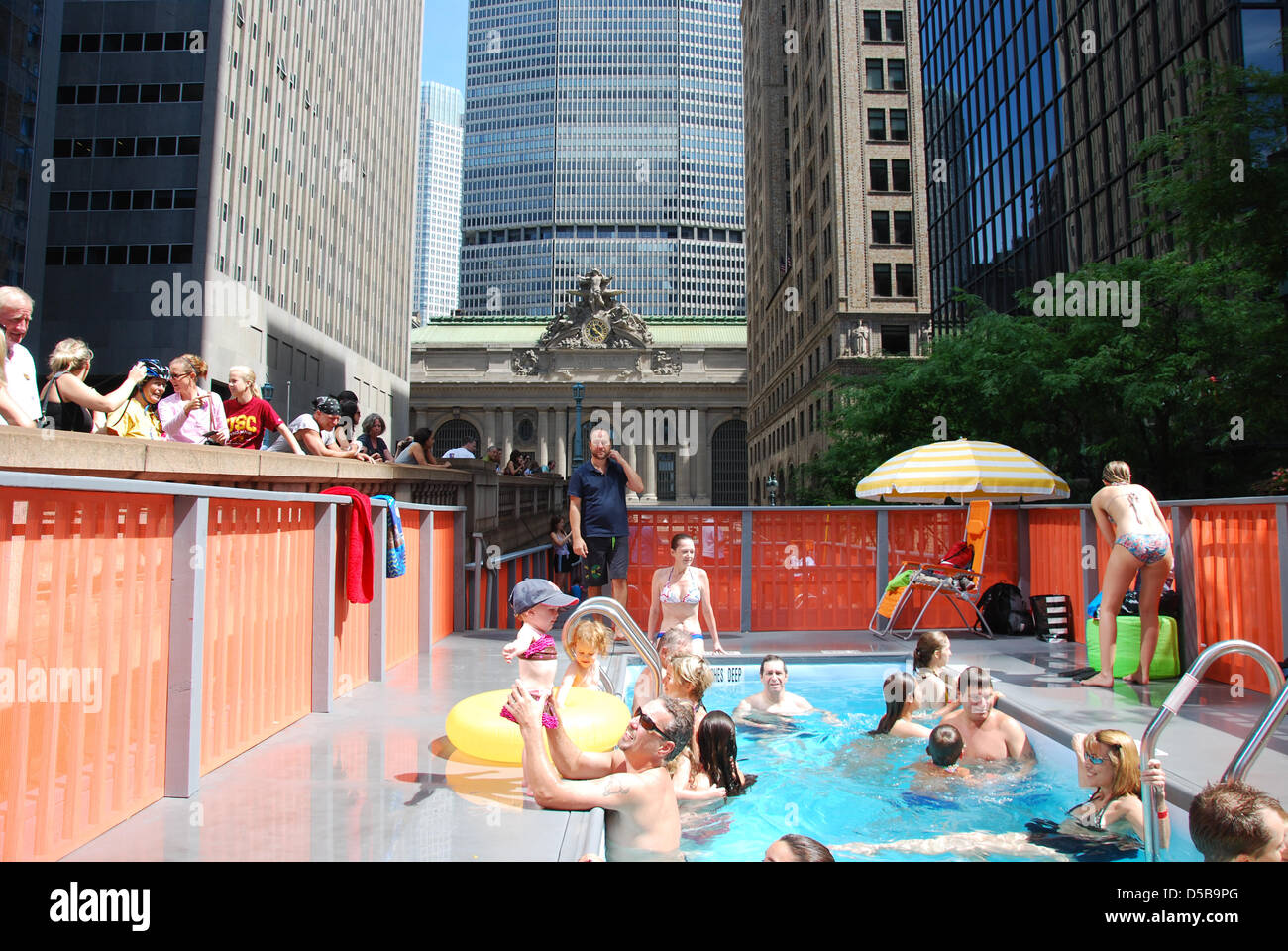 People enjoy a refreshing swim in the 'Dumpster Pool' at Park Avenue in ...