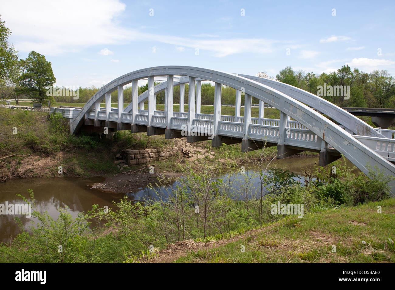 The historic Rainbow Bridge at Route 66 in Baxter Springs, Kansas, USA ...