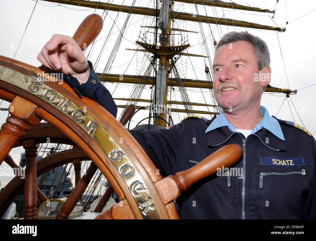 Captian Norbert Schatz of three-mast barque 'Gorch Fock', training ...