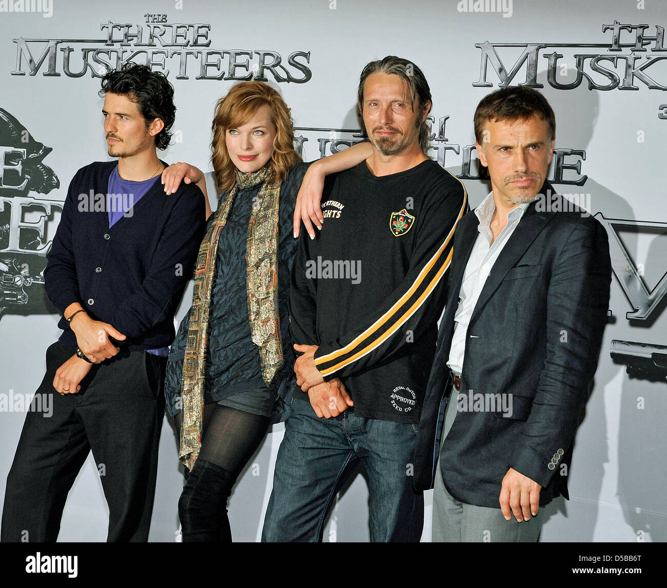 (L-R) Orlando Bloom, Milla Jovovich, Mads Mikkelsen and Christoph Waltz ...