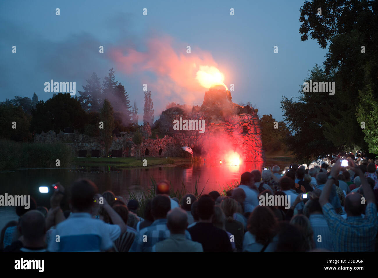 Spectators watch as Europe's one and only artifical volcano erupts in ...