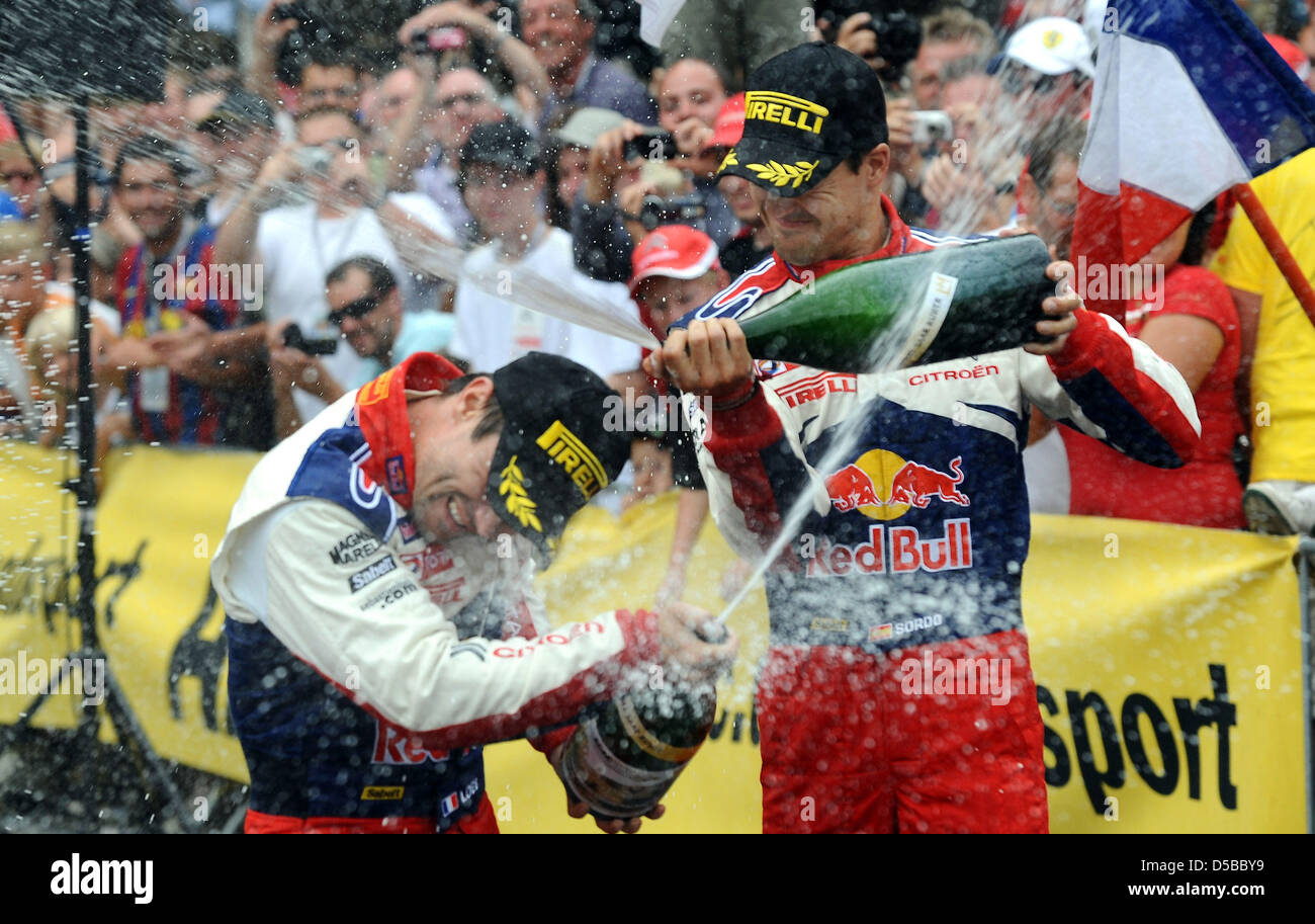 French driver Sebastian Loeb of Citroen and his co-pilot Daniel Sordo ...