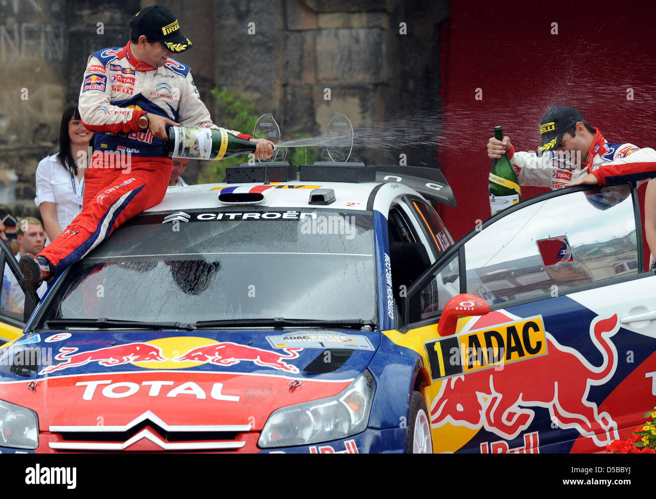 French driver Sebastian Loeb (R) of Citroen and his co-pilot Daniel ...