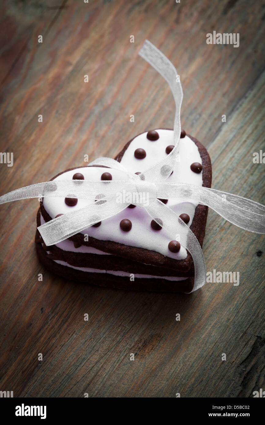 Pink heart shape cookies for Valentine´s Day Stock Photo - Alamy