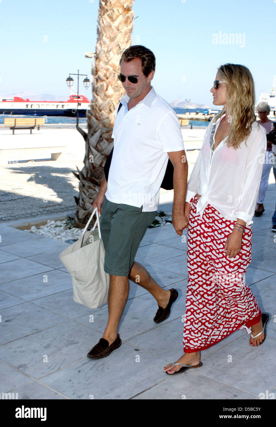 Prince Nikolaos of Greece and his financee Tatiana Blatnik walk through ...