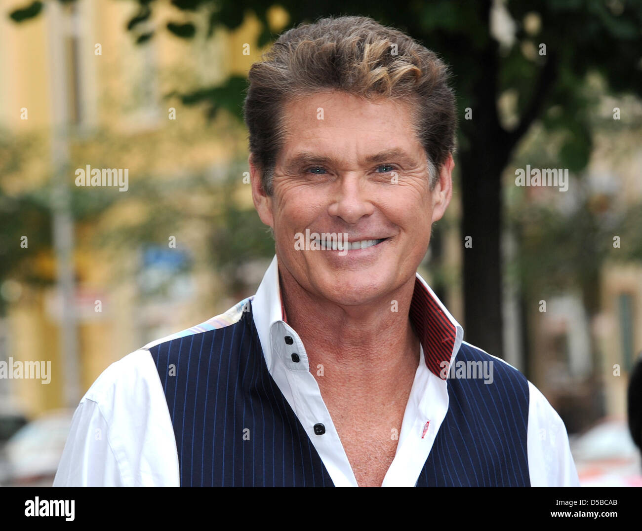 American actor and singer David Hasselhoff smiles prior to a press ...