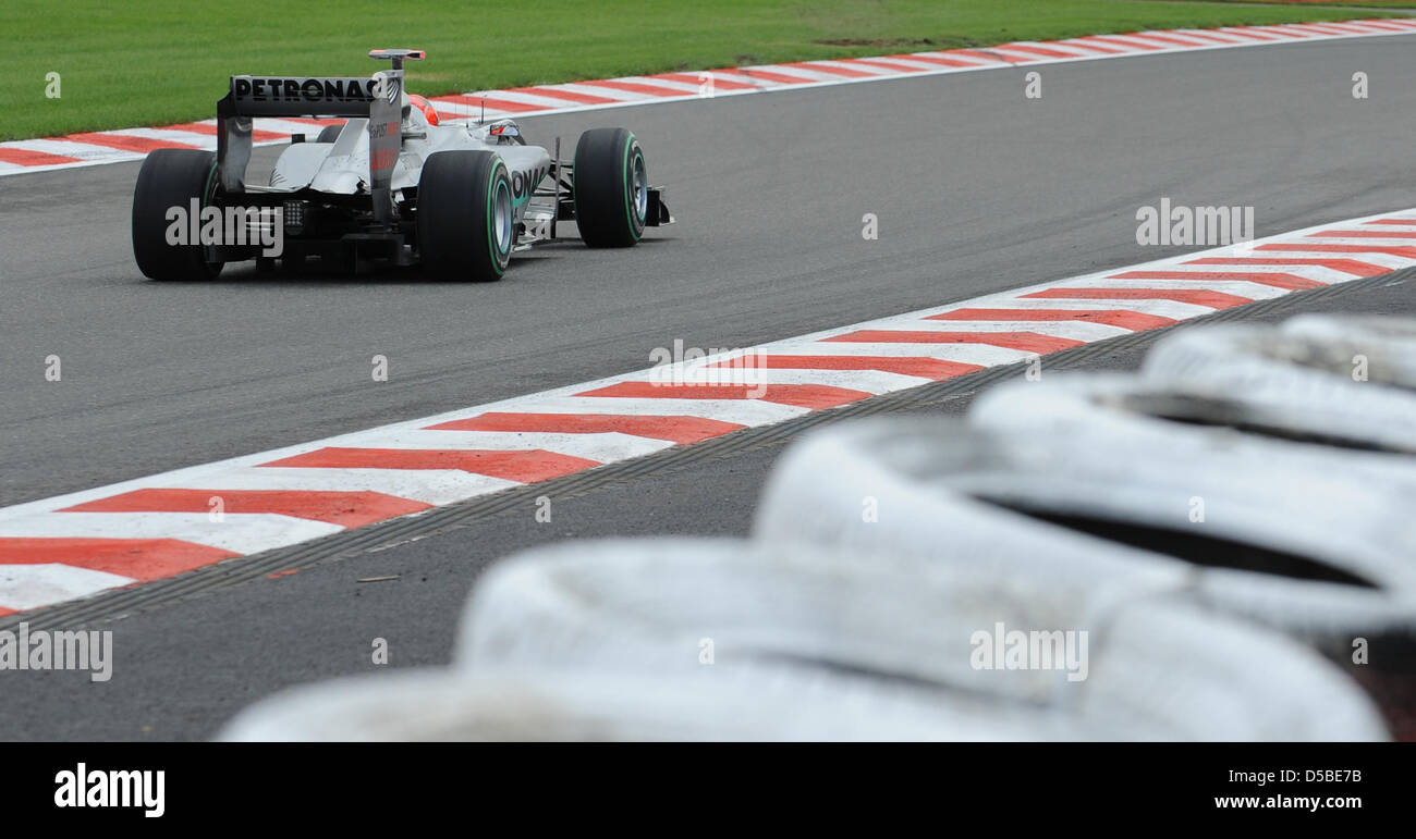 German Formula One pilot Michael Schumacher in his Mercedes GP racing ...