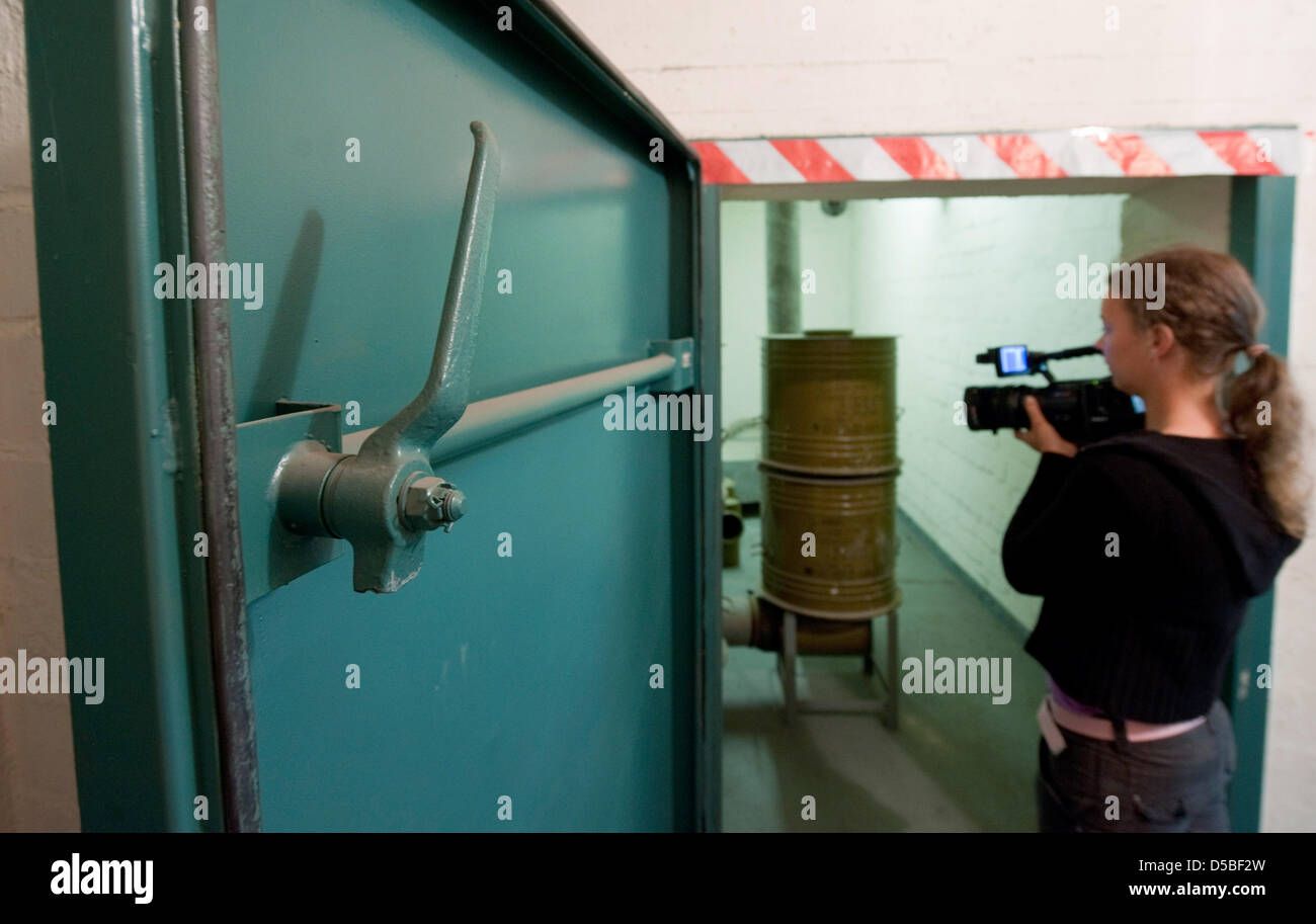 View into a part of the bunker at the former headquarters of GDR's ...