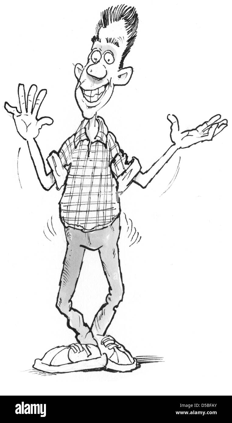 Cartoon of man Stock Photo - Alamy