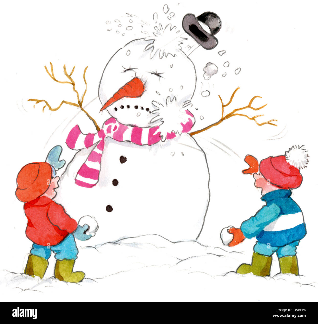 Cartoon of Snowman Stock Photo - Alamy