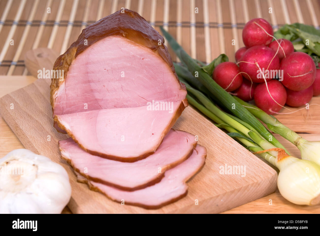 Ham cut in board hi-res stock photography and images - Alamy