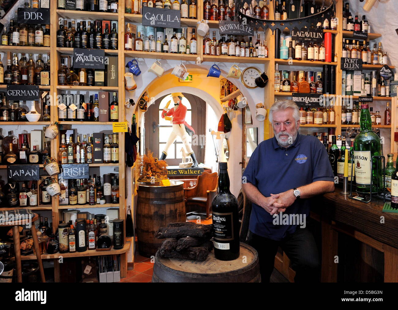 Horst Kroll stands in his Whisky Museum in Kirn (district Bad Kreuznach ...