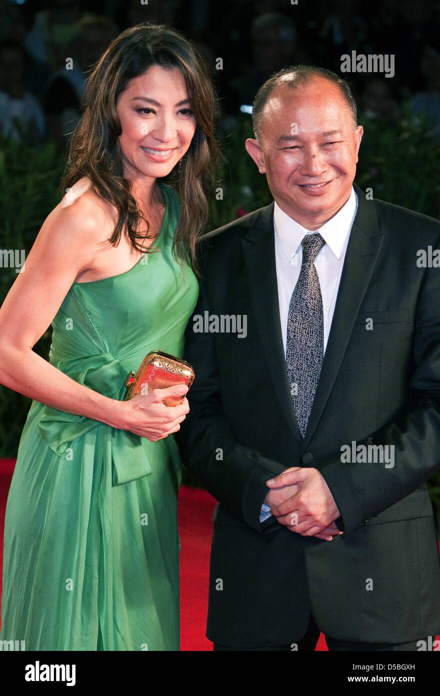 Chinese film director John Woo (R) and Hong Kong actress Michelle Yeoh ...