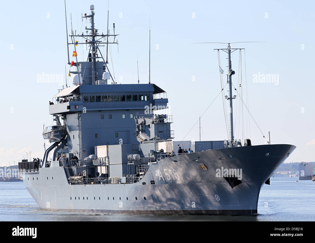 German Navy supply ship 'Donau' leaves the port of Rostock, Germany, 06 ...