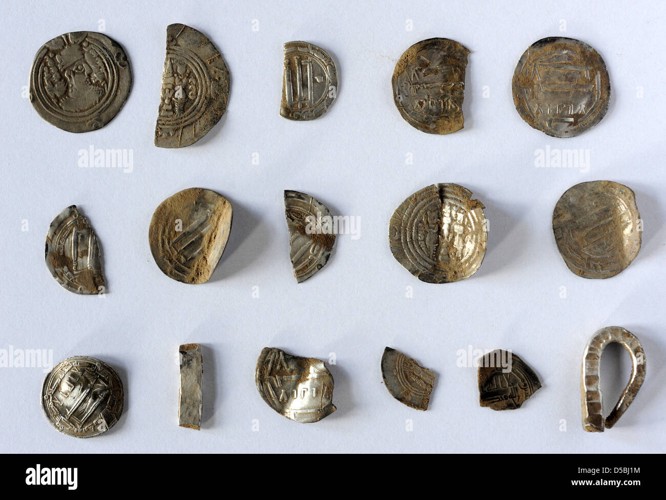 Silver coins of 1,200 years age are presented at the university of ...