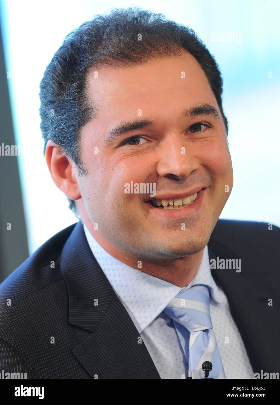 Ossetian maestro Tugan Sokhiev smiles during a press conference in ...