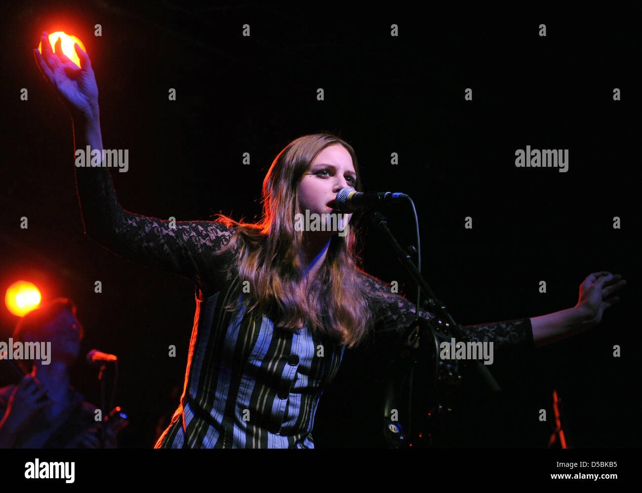 The Danish singer 'Fallulah' (Maria Aperti) performs on stage during a ...
