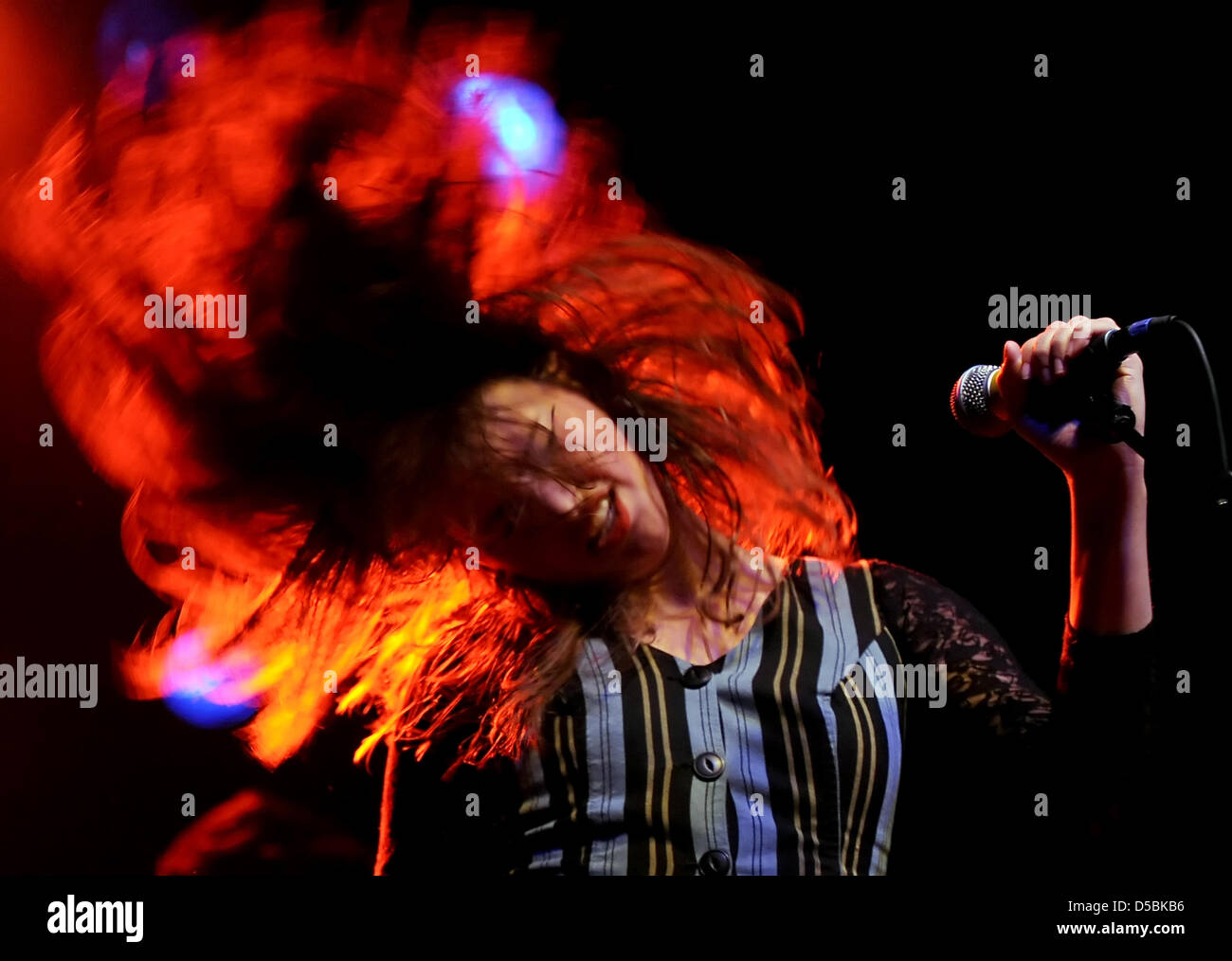 The Danish singer 'Fallulah' (Maria Aperti) performs on stage during a ...