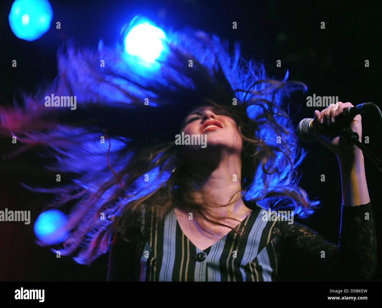 The Danish singer 'Fallulah' (Maria Aperti) performs on stage during a ...