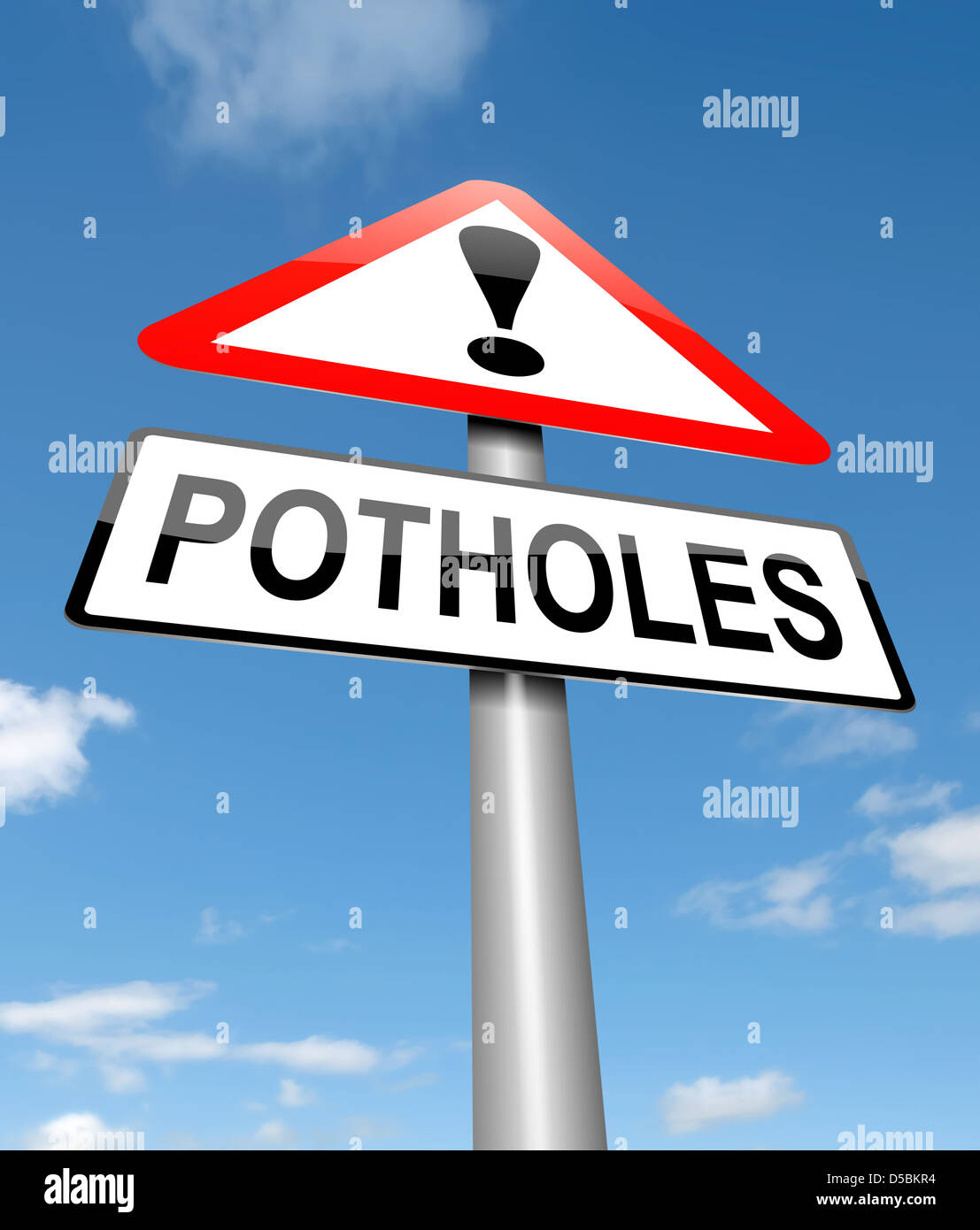 Pot hole warning sign hi-res stock photography and images - Alamy