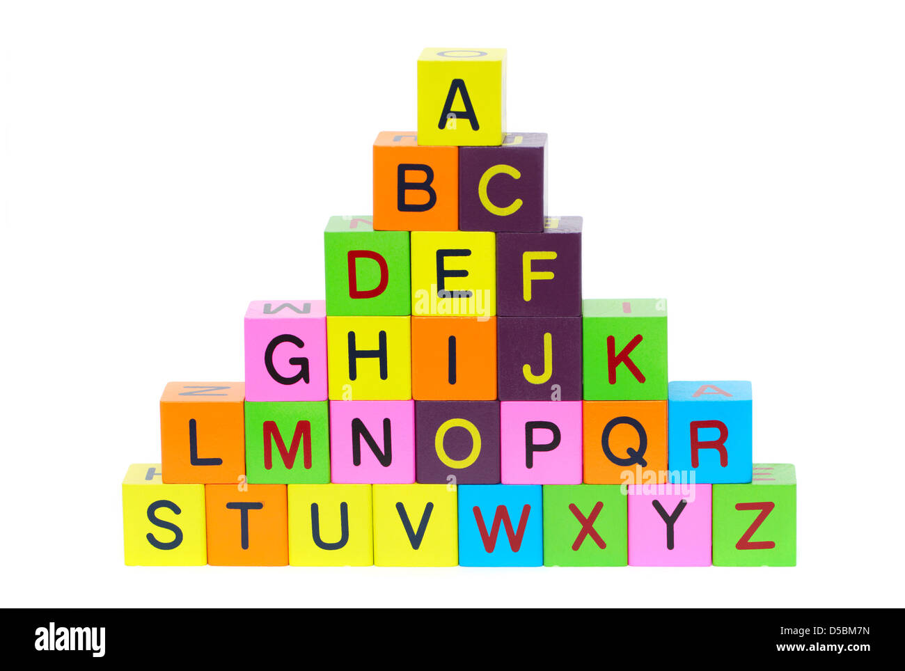 Wooden blocks with letters and numbers on white background Stock Photo ...