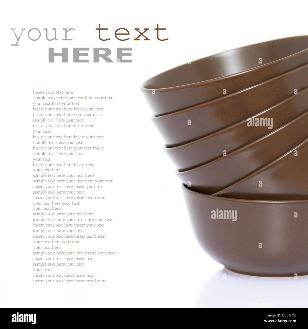 Stack of bowls (with sample text Stock Photo - Alamy