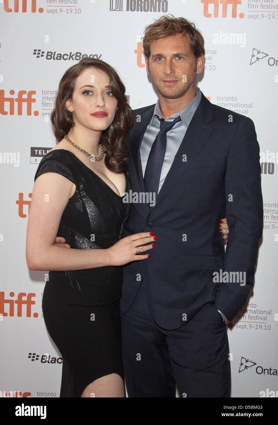 Actors Josh Lucas (R) and Kat Dennings attend the premiere of 'Daydream ...