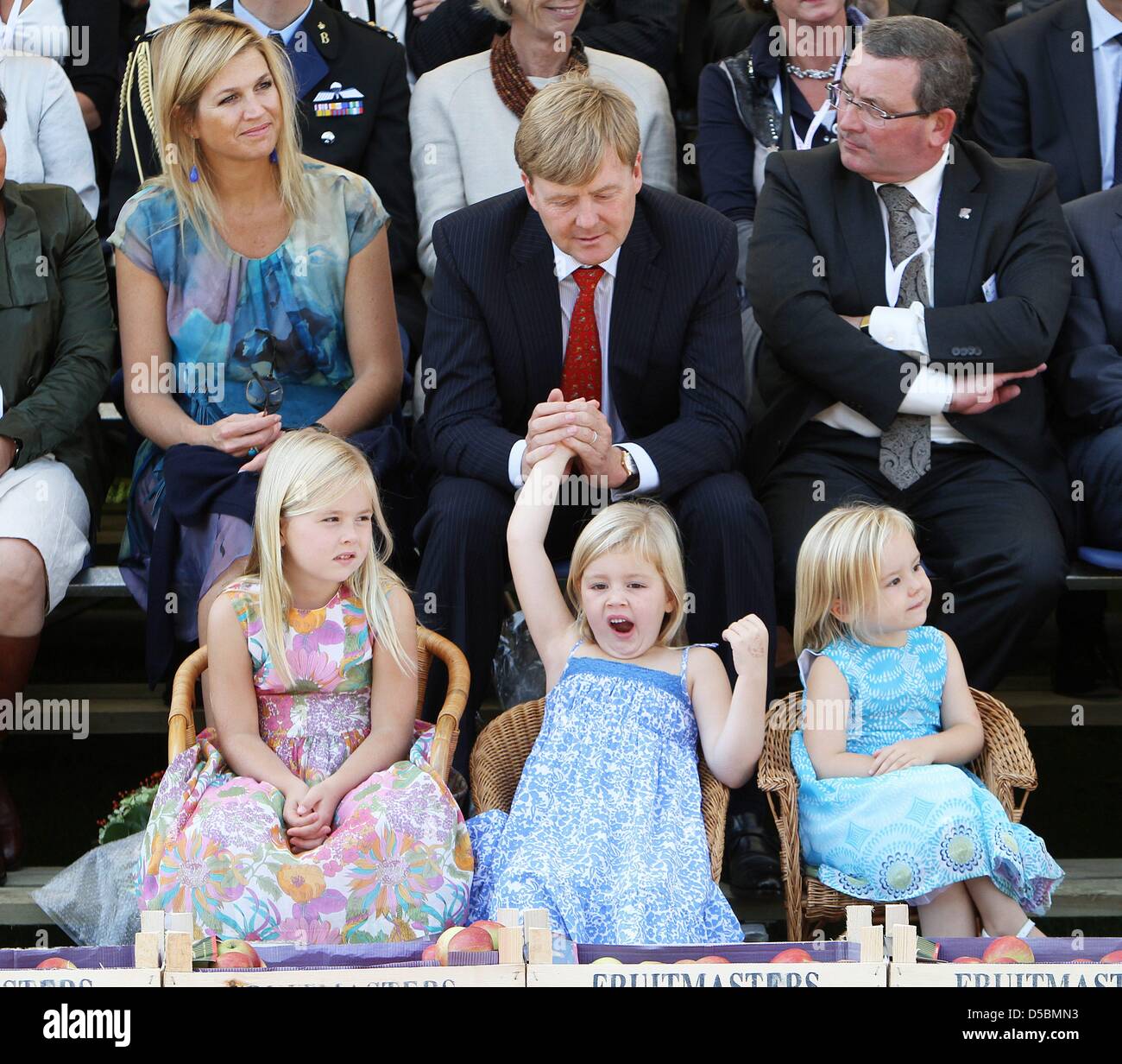 Prince Willem-Alexander (C), Crown Princess Maxima (L) and their ...