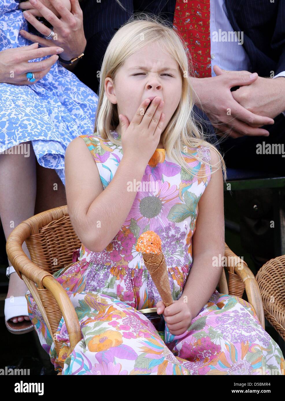 Dutch princess Amalia yawns during the '50th Fruitcorso' in Tiel, the ...