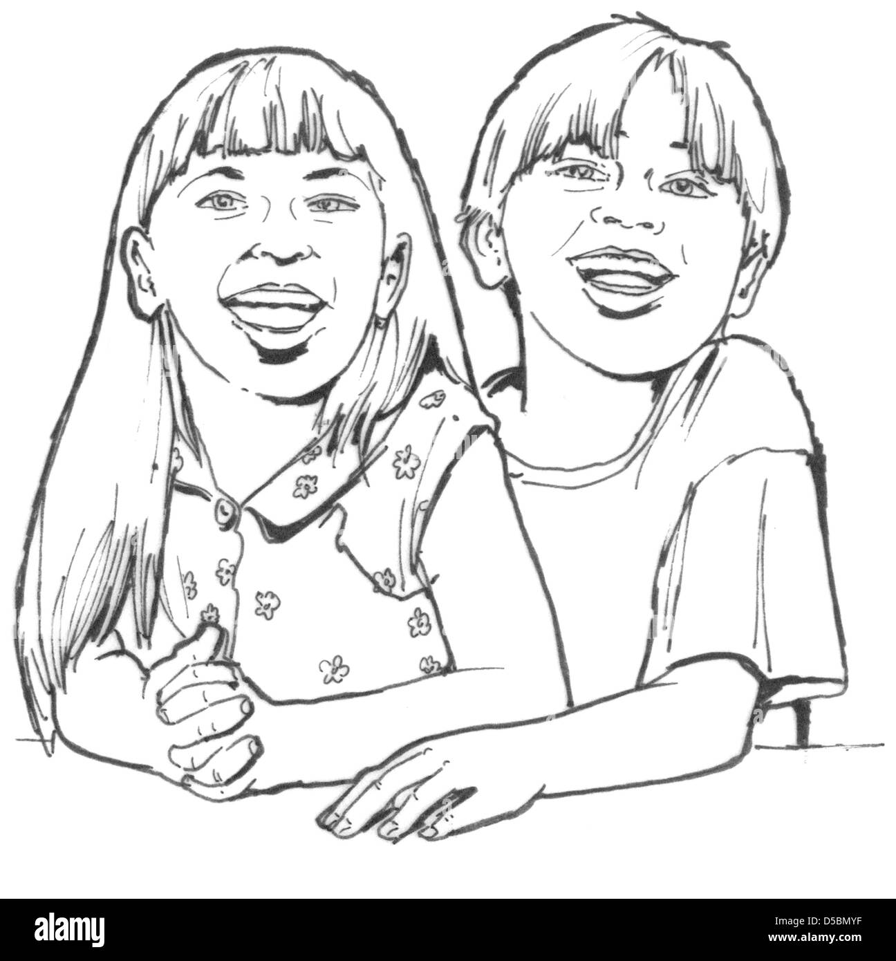 Children smiling faces Cut Out Stock Images & Pictures - Alamy