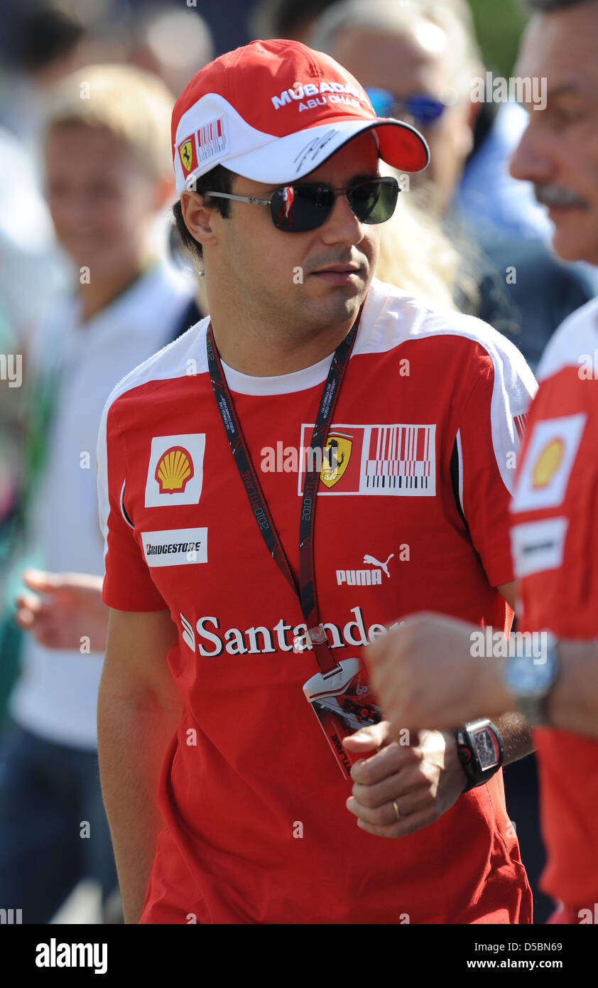 Brazilian formula one pilot Felipe Massa of Team Ferrari walks throuhg ...