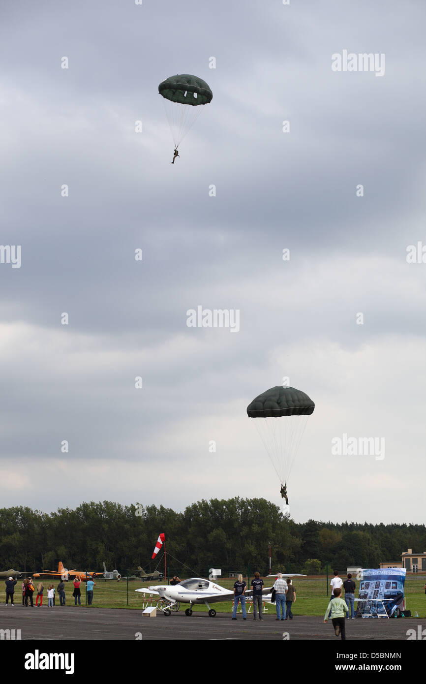 Berlin, Germany, skydivers at open house in the Air Force Museum of the ...