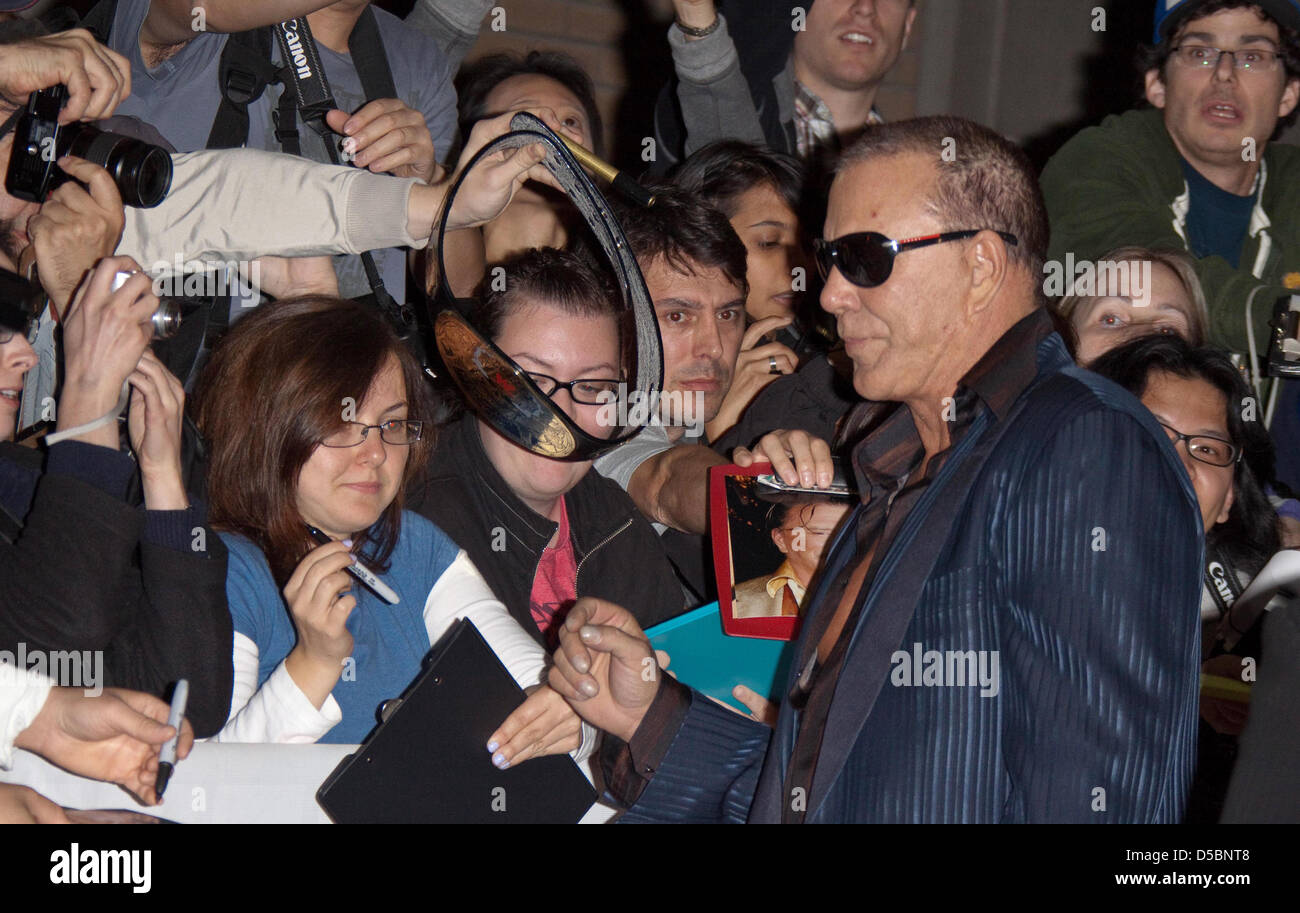 US actor Mickey Rourke attends the premiere of the film 'Passion Play ...