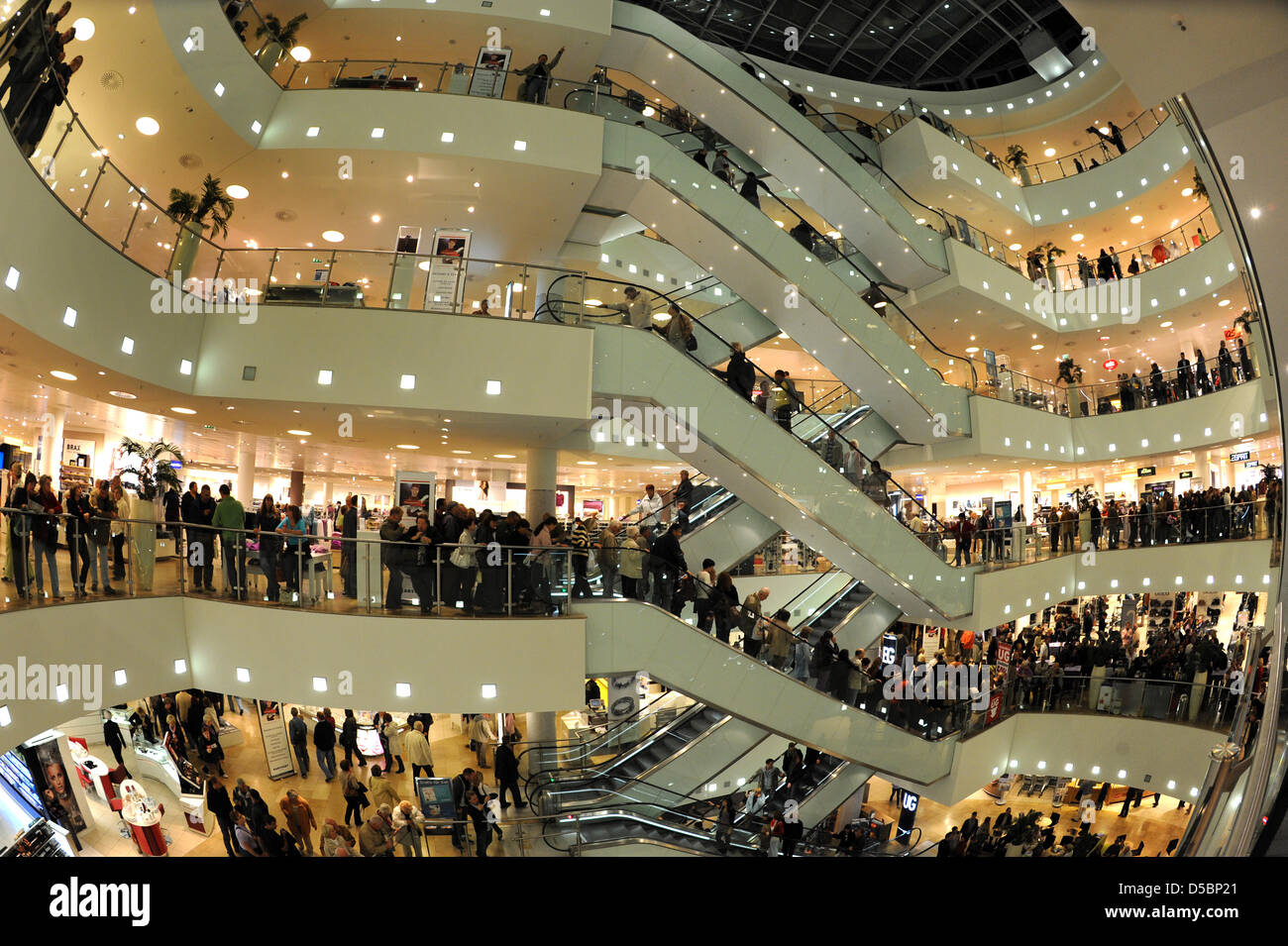 People shop at Karstadt department store in Leipzig, Germany, 03 ...