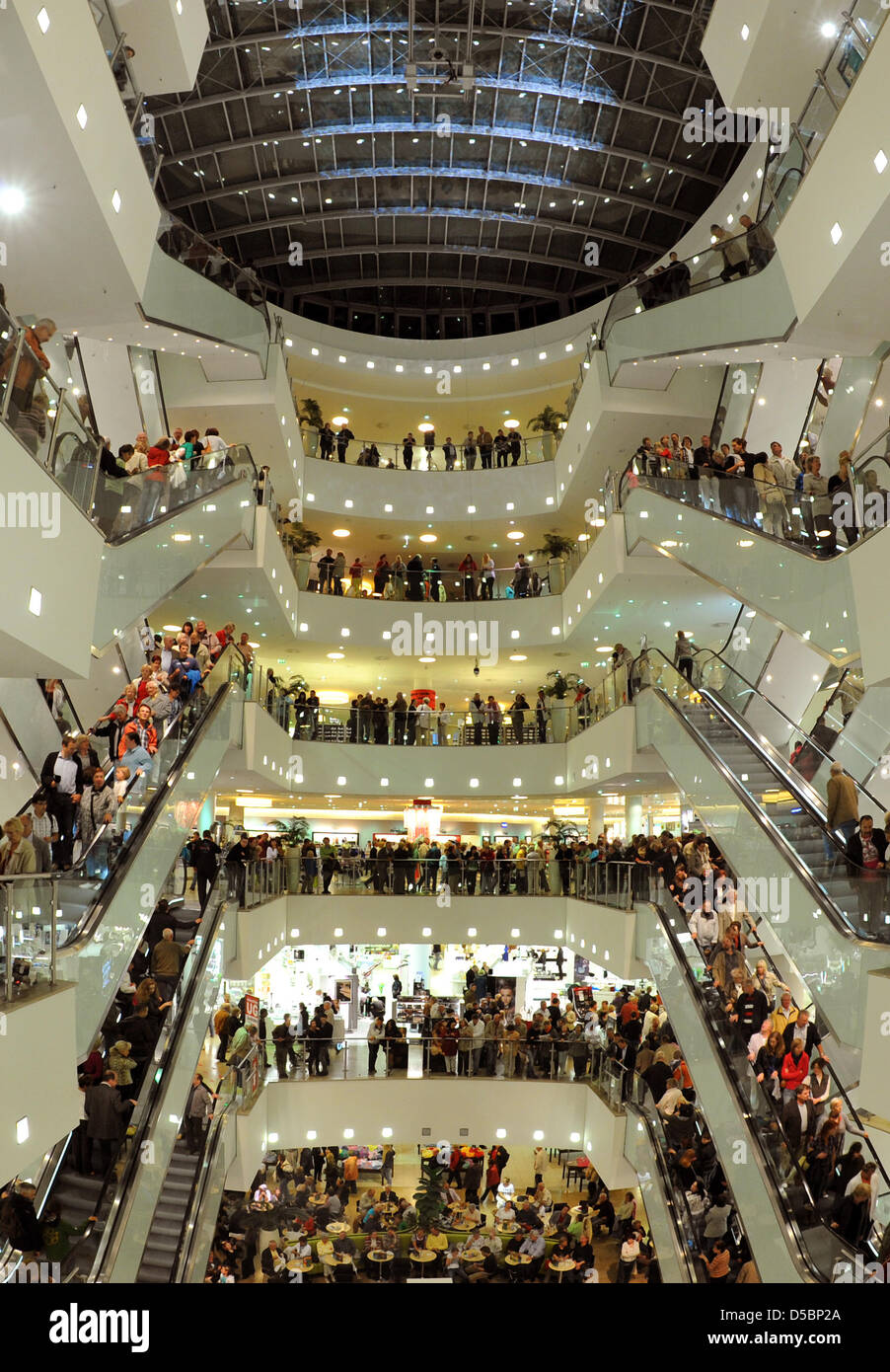 People shop at Karstadt department store in Leipzig, Germany, 03 ...