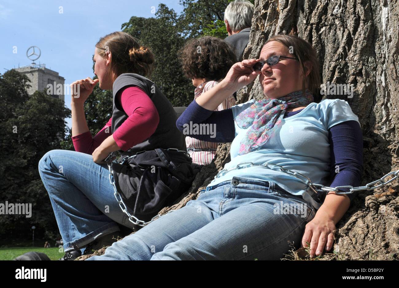 Activists chained themselves onto a tree in Stuttgart, Germany, 05 ...