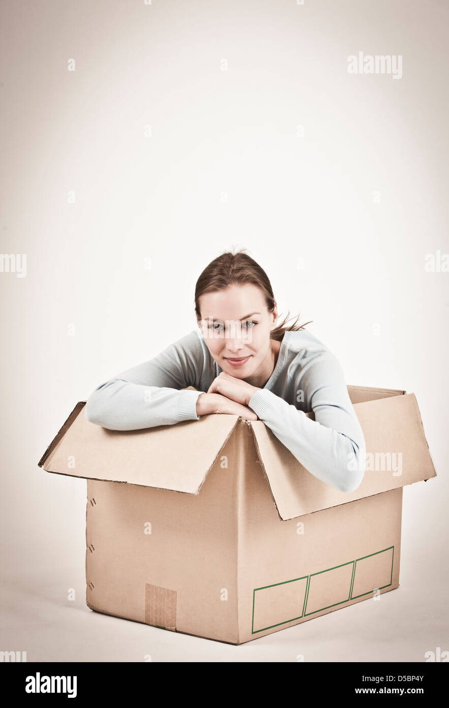 woman in a box Stock Photo - Alamy