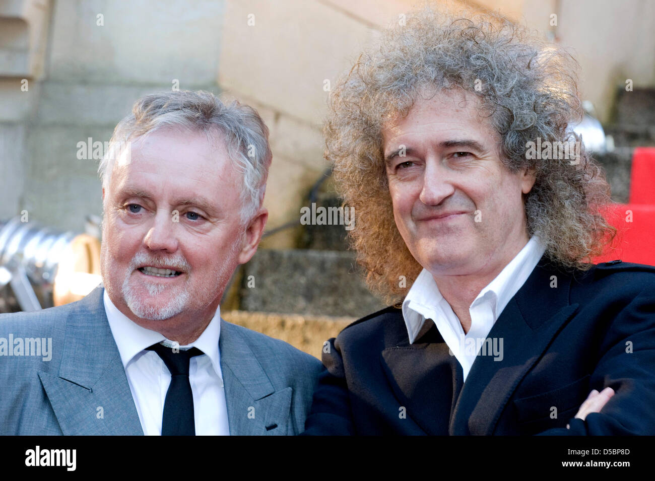 Drummer Roger Taylor (L) and guitarist Brian May (R), former members of ...