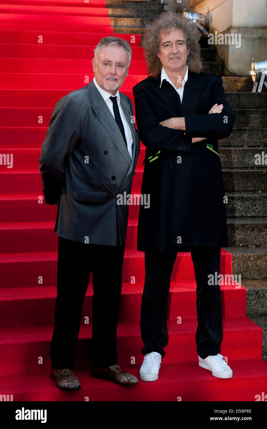 Drummer Roger Taylor (L) and guitarist Brian May (R), former members of ...